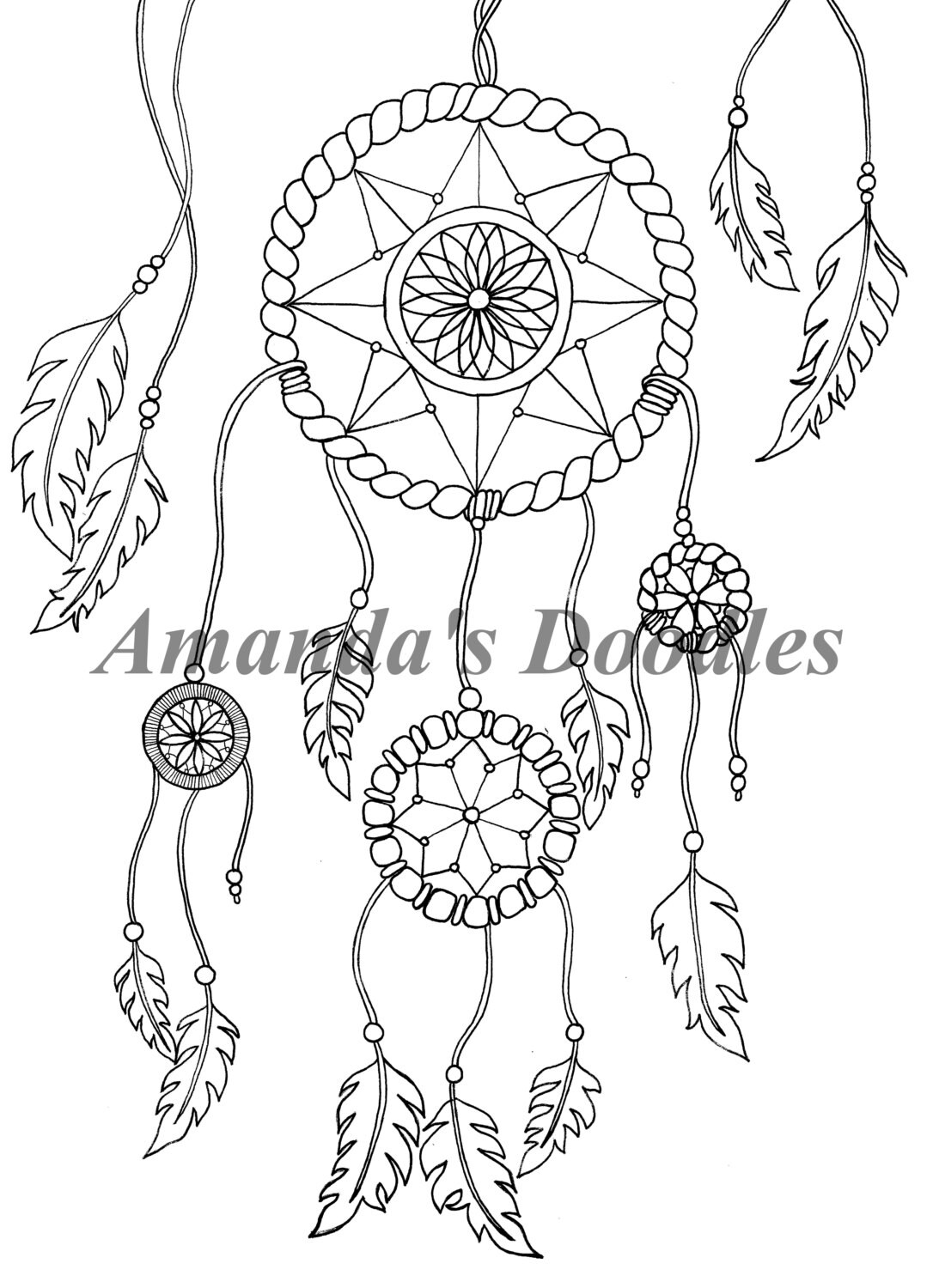 Dream Catcher Coloring Page - Etsy