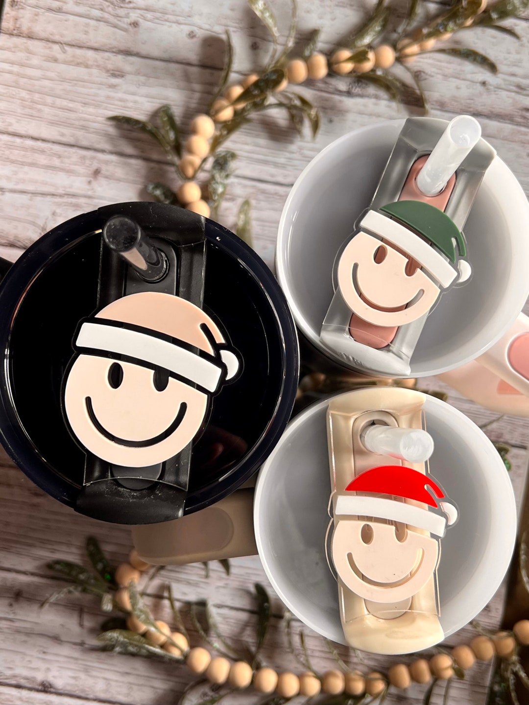 Smiley Santa Stanley Topper | Christmas Stanley Topper | Holiday ...