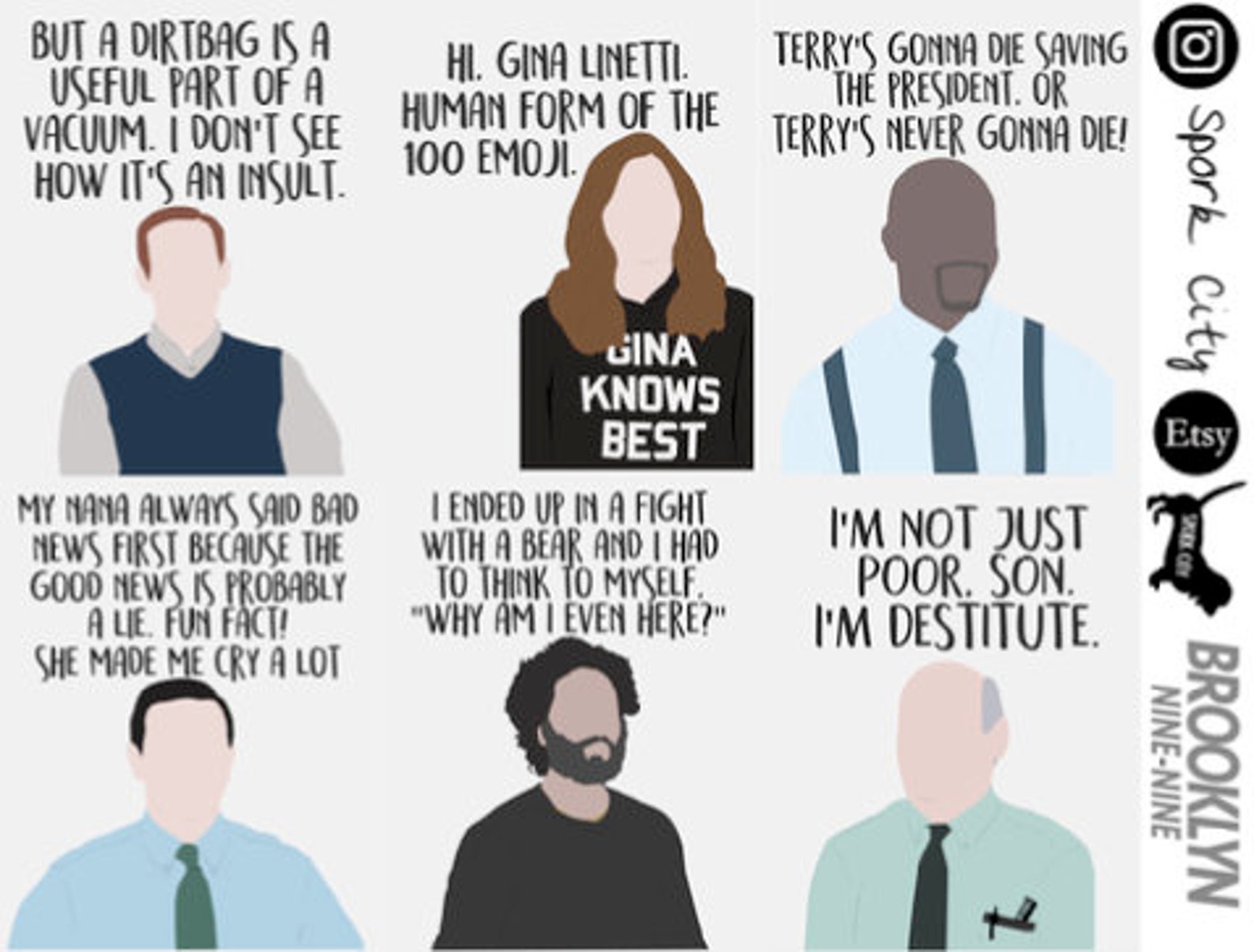 B99 inspired TV Show quote & picture Planner Stickers - Etsy Polska