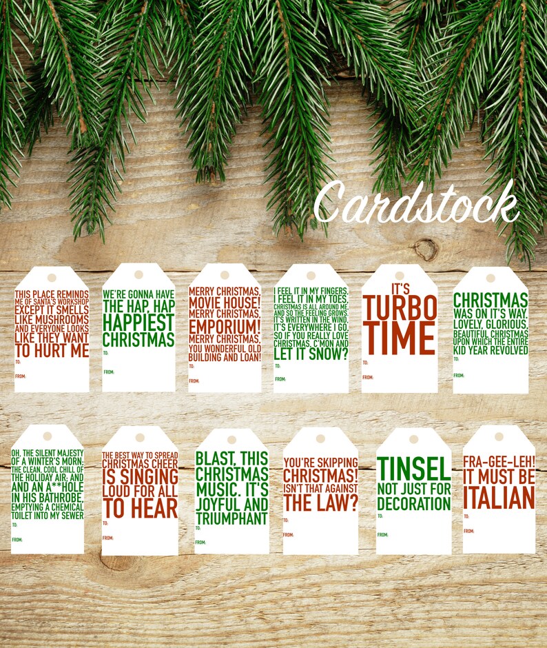 Christmas Movie Quotes Gift Tags set of 12 | Etsy