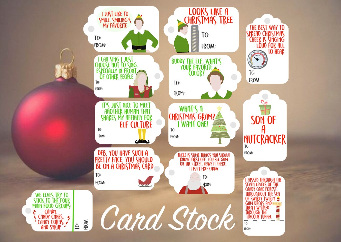 Elf Inspired Christmas Tags - Etsy Canada