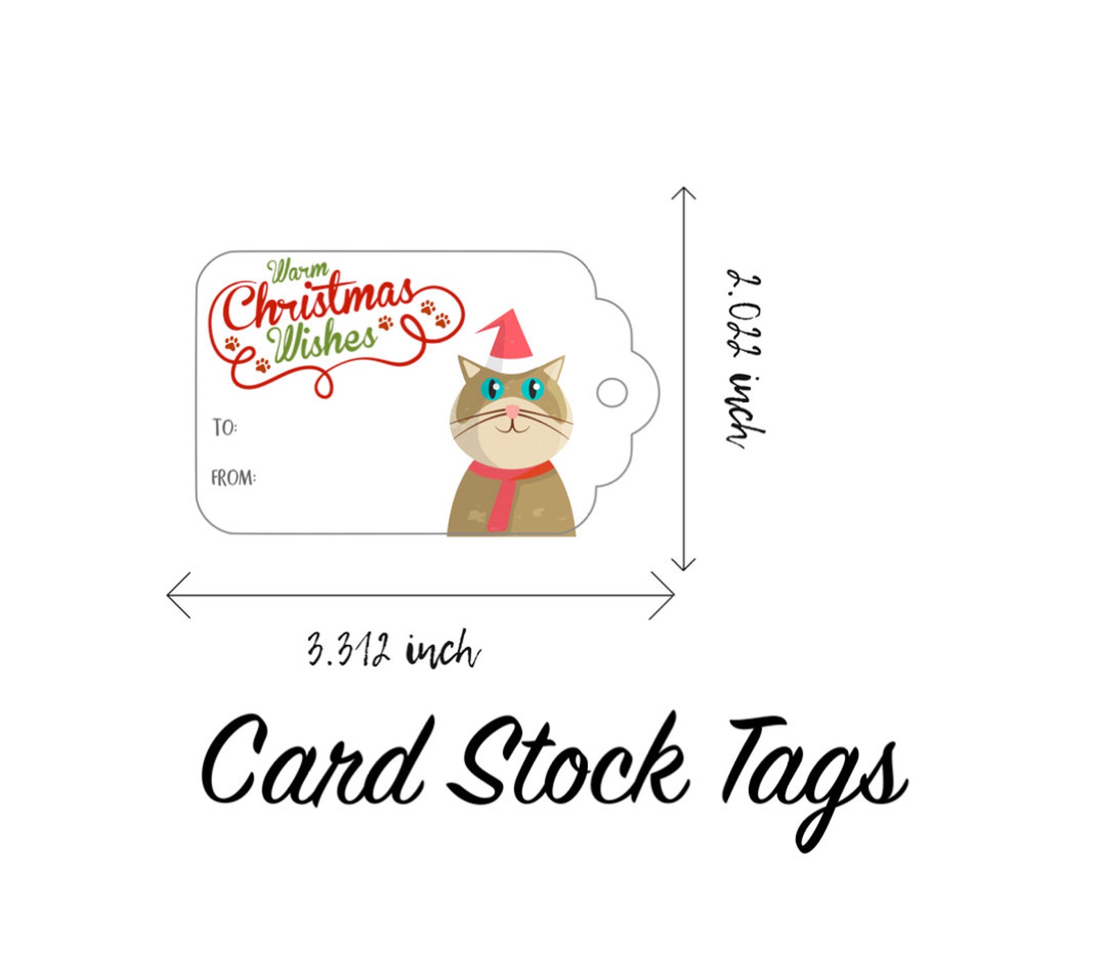 Christmas Cat Gift Tags - Etsy