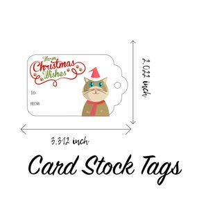 Christmas Cat Gift Tags - Etsy
