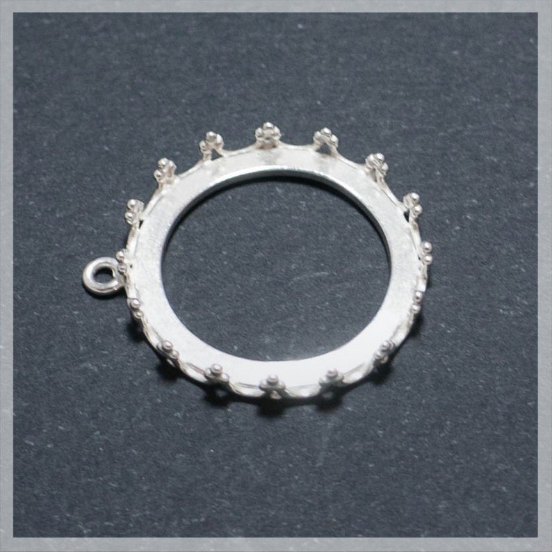 Round Bezel Pendant Setting 925 Sterling Silver Cabochon Base | Etsy