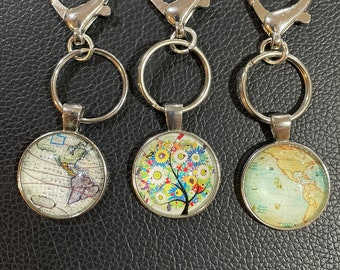 Glass Earth Keychain - Etsy