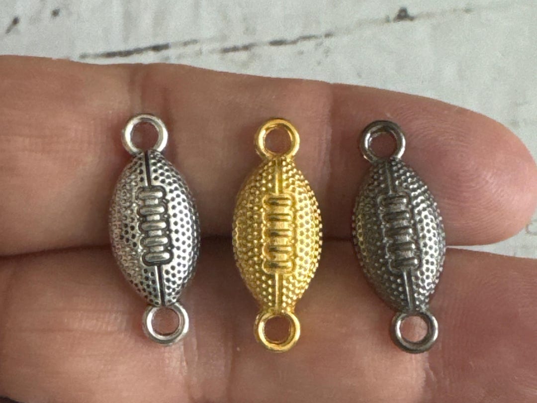 Football Connector Charm: 2D Hollow Zinc Alloy (25x10mm) - Etsy