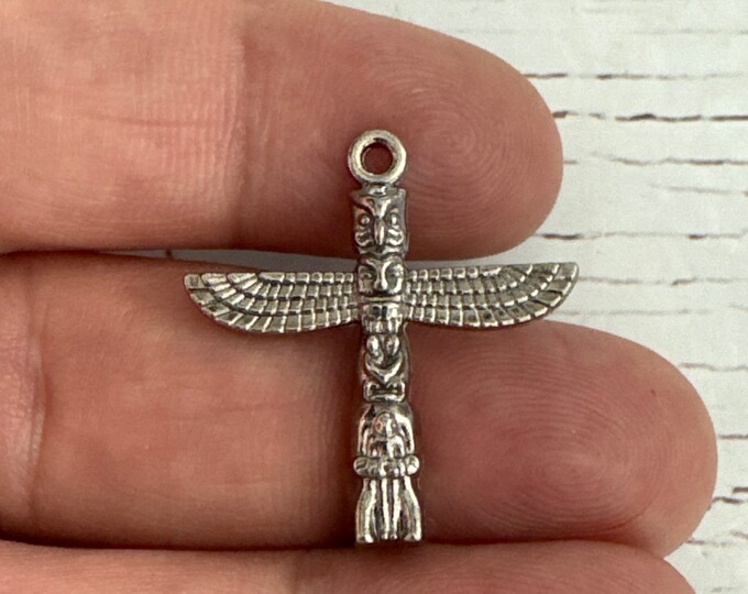 200pcs Totem Pole, Mayan Stone Charms, Gold Totem Pole Charm, 3D Totem ...