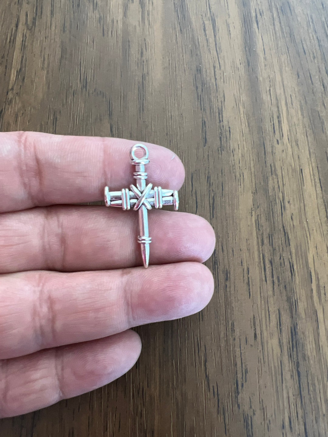 Dagger Cross Charm Antique Silver Cross Dagger Pendant - Etsy
