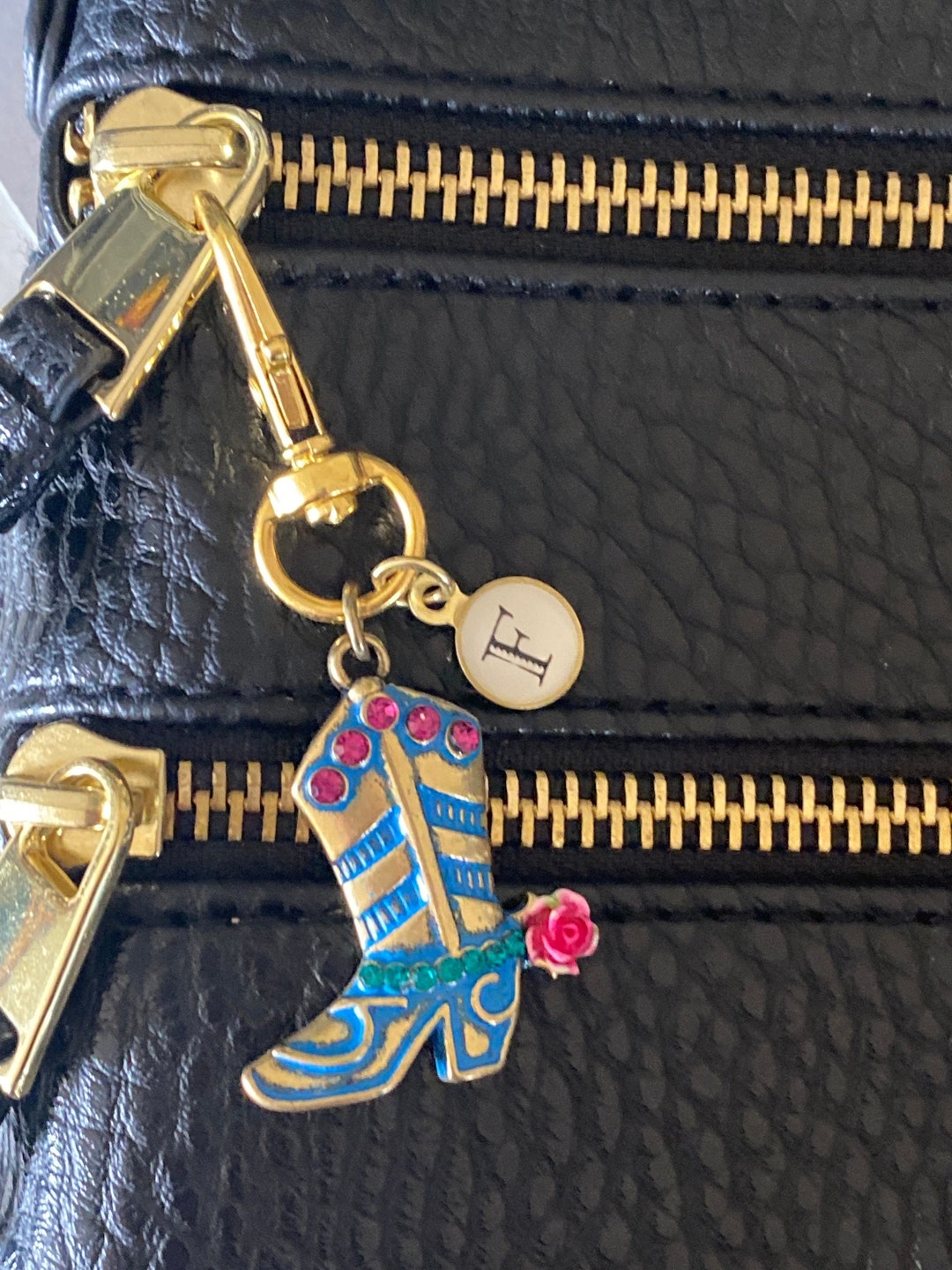 Cowgirl Boot Zipper Pull, Rose Zipper Pull, Blue Boot Zipper Pull ...
