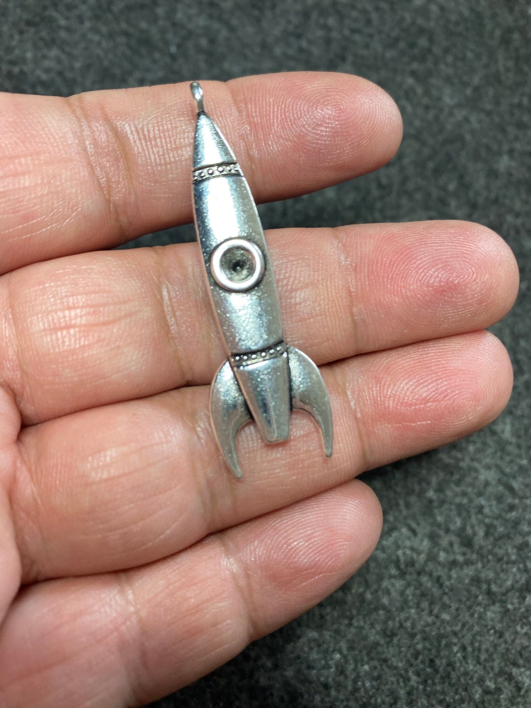 Rocket Missile Charms, Jewelry Making Pendants, Antique Silver Charms ...