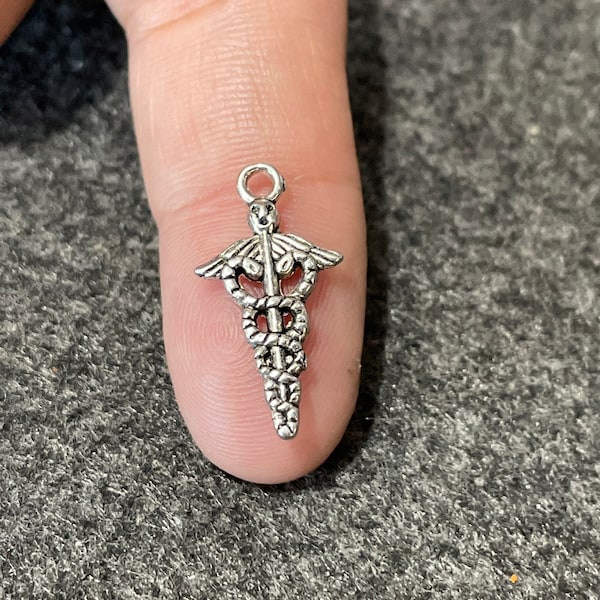 Caduceus Charm - Etsy