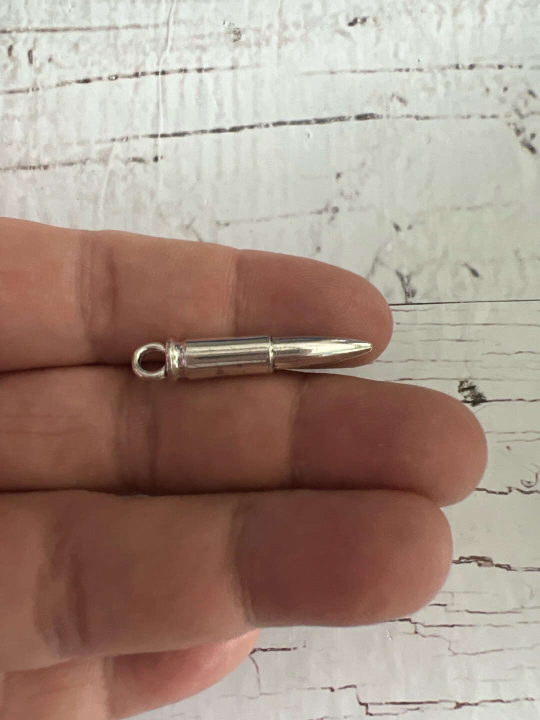 3D Bullet Warhead Charm, Antique Silver Bullet Charm, Bullet Charms ...