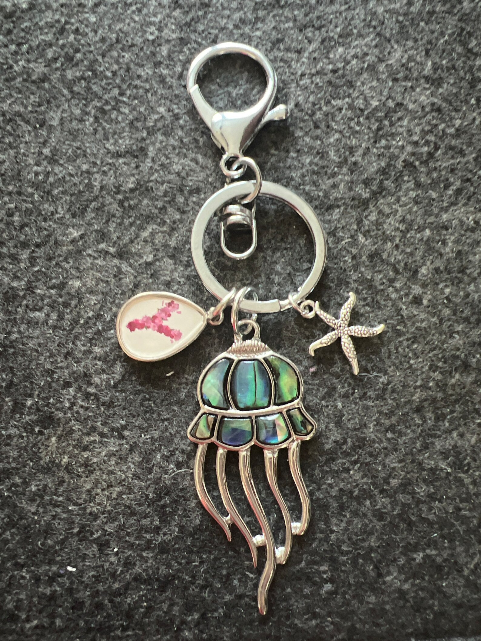 Abalone Jellyfish Keychain, Sea Animal Keychain, Jellyfish Keychain ...