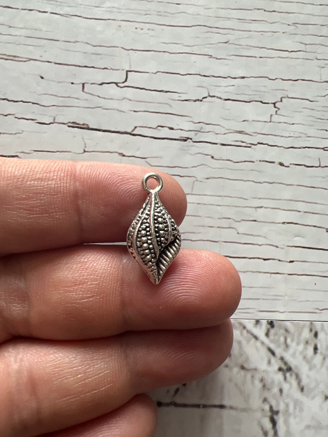 3D Scallop Conch Shell Charm, Conch Shell Charm, Silver Shell Charm ...