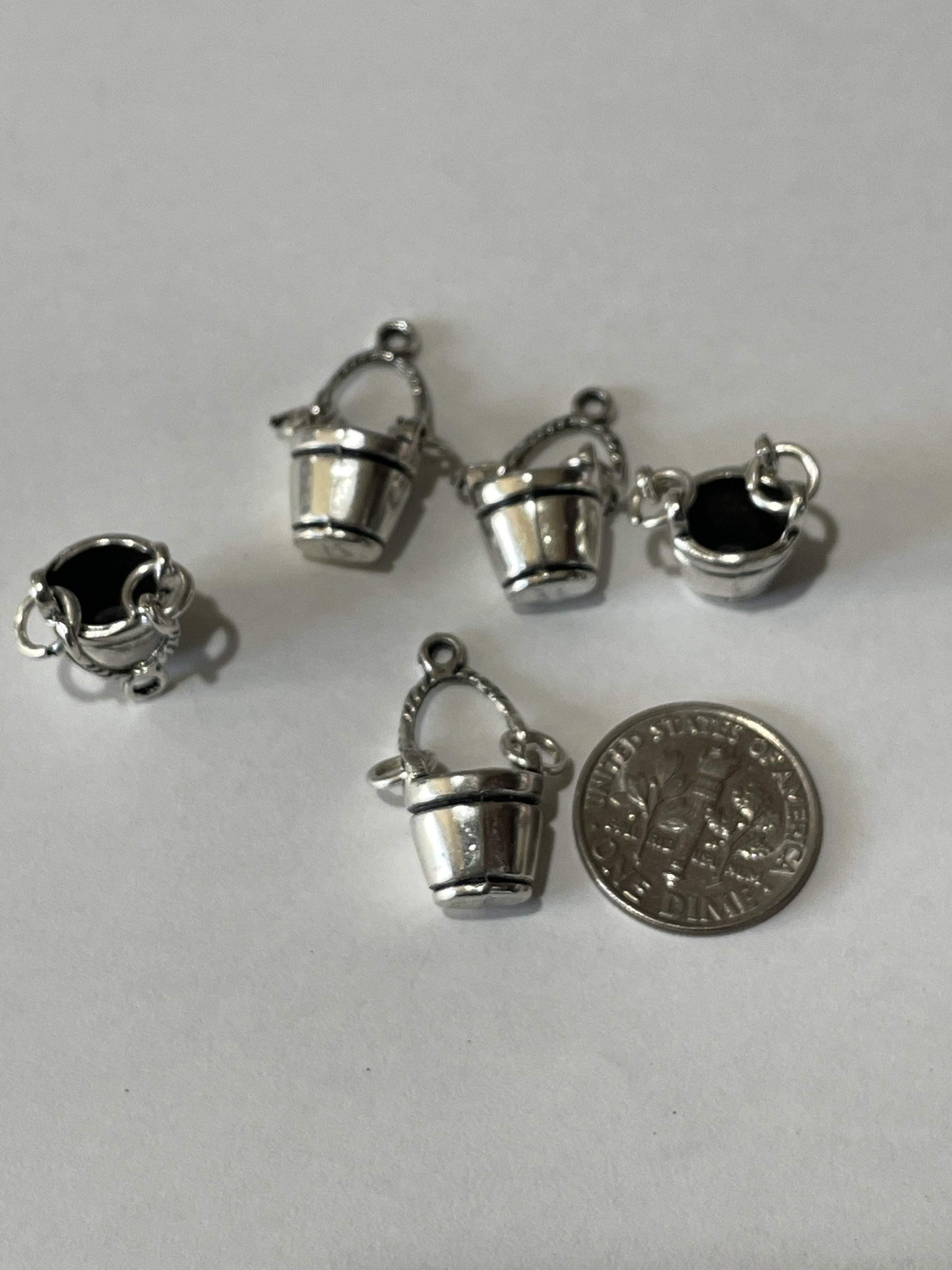 Bucket pendant Silver Bucket charm Bucket pendant for | Etsy