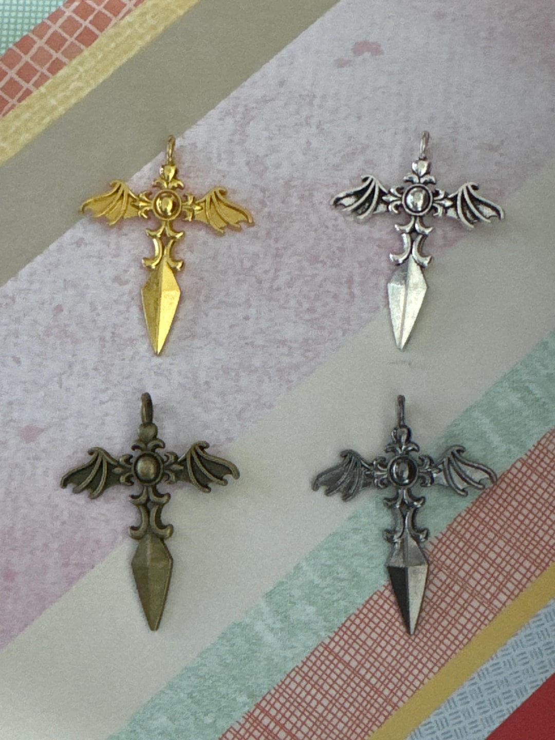 Winged Dagger Sword, Silver Retro Winged Dagger, Punk Sword, Gold ...