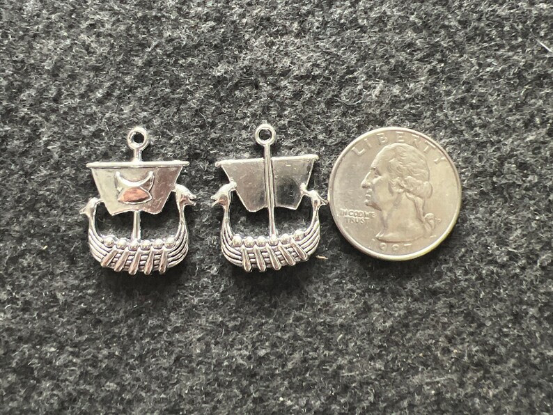 Silver Pirate Ship Charms, Pirate Ship Charm, Boat Charms, Nautical ...