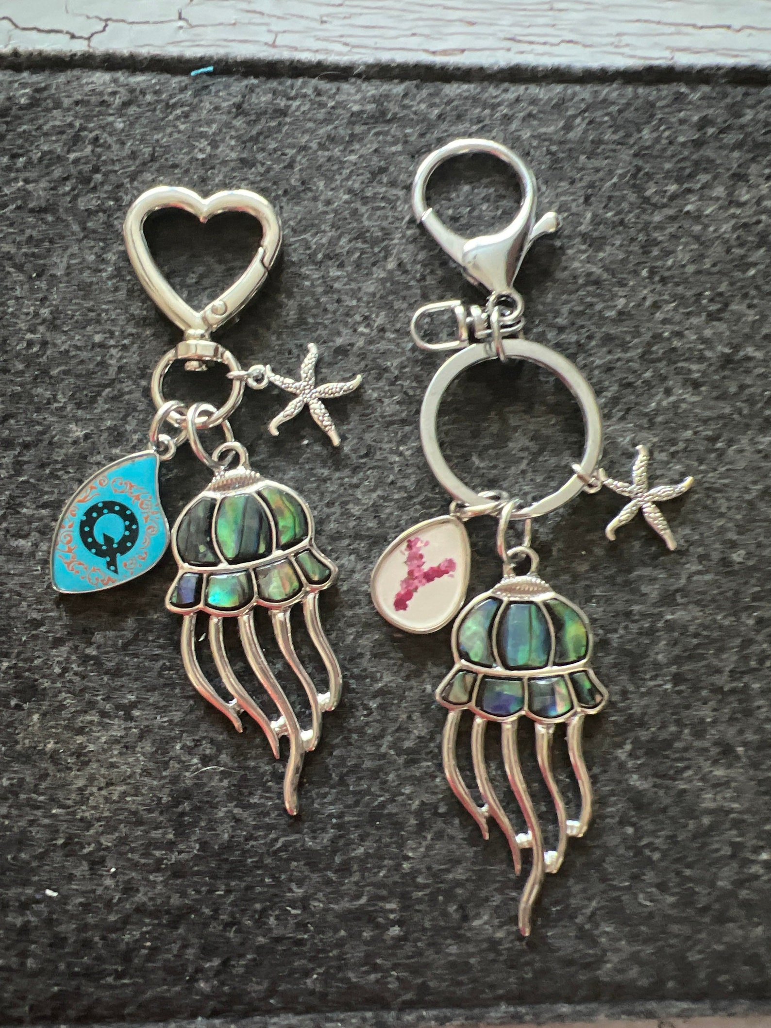 Abalone Jellyfish Keychain, Sea Animal Keychain, Jellyfish Keychain ...