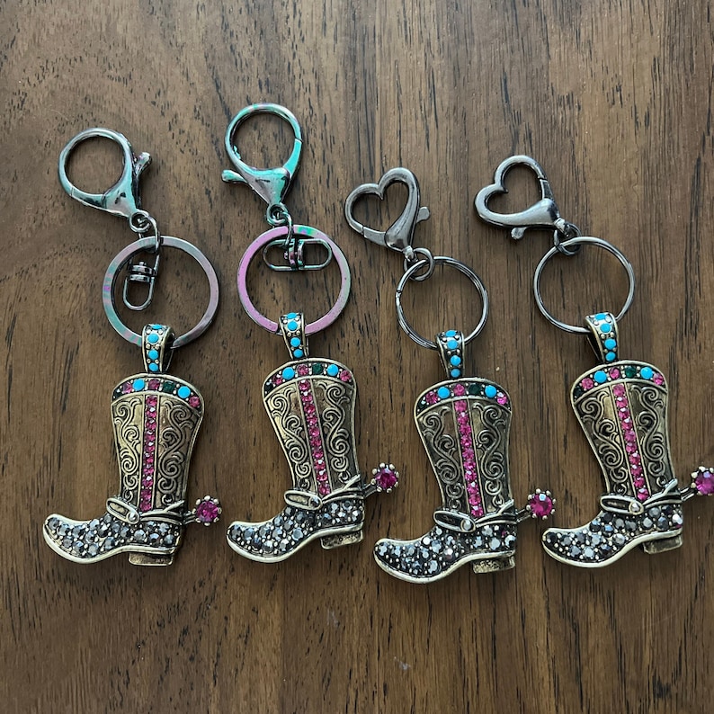 Gold Cowboy Keychain, Cowgirl Boot Keychain, Boot Keychain, Handbag ...