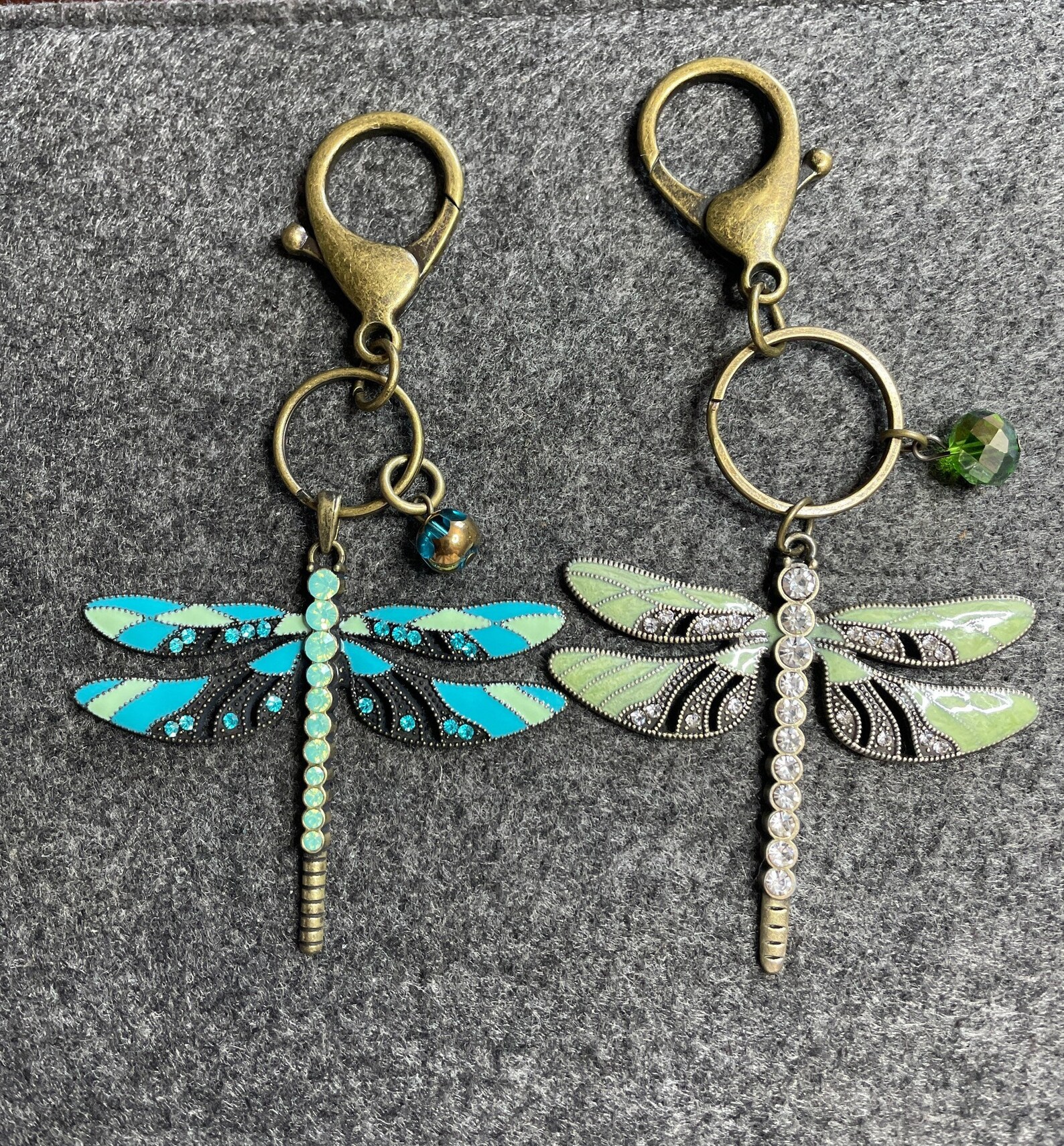 Rhinestone Dragonfly Keychain Animal Keychain Ornate - Etsy