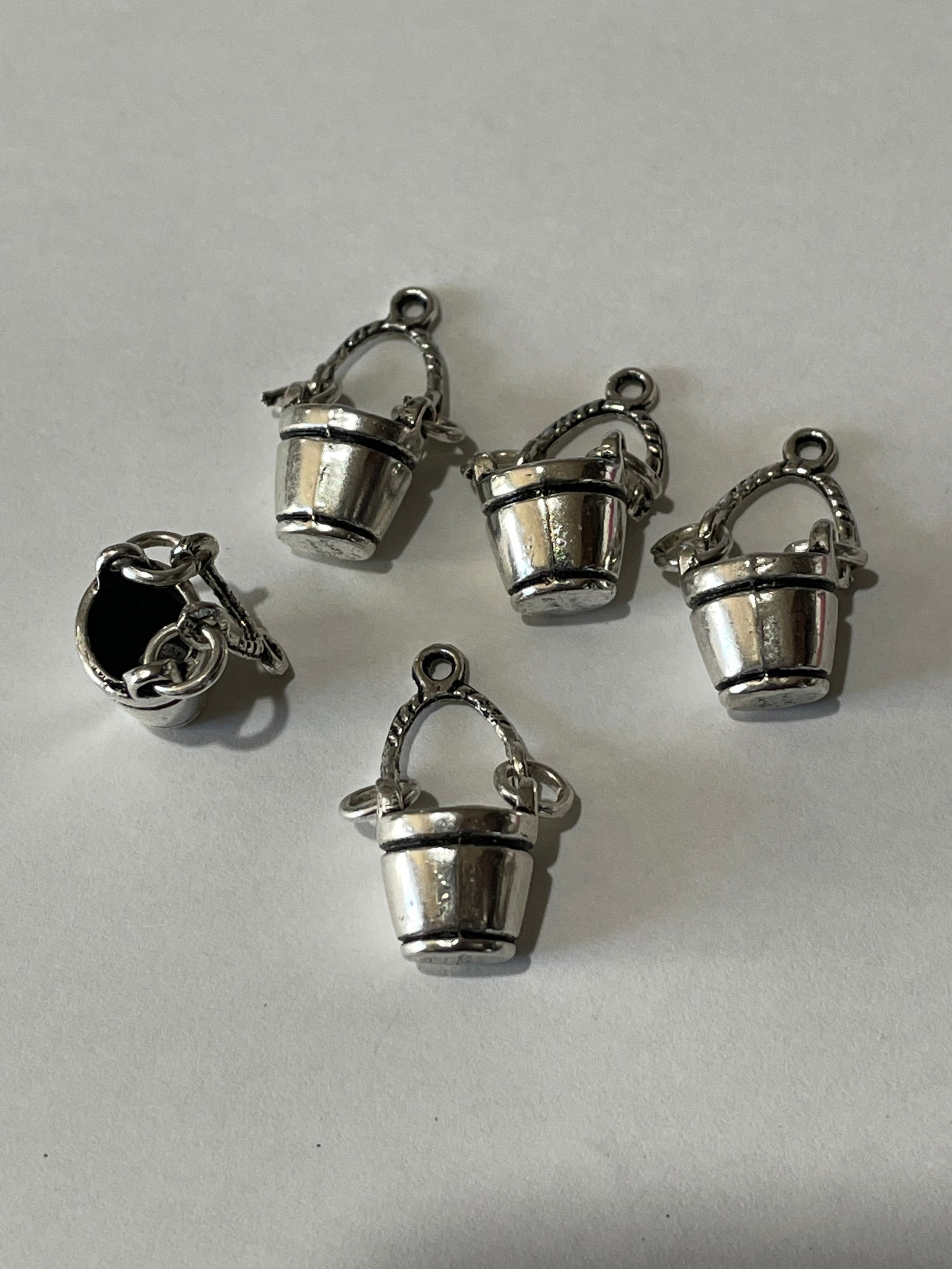Bucket pendant Silver Bucket charm Bucket pendant for | Etsy