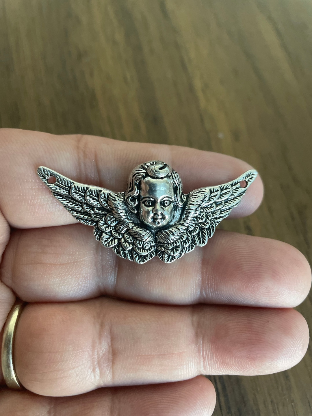 Angel Connector, Antique Silver Angel Wings, Angel Metal Charm, Metal ...
