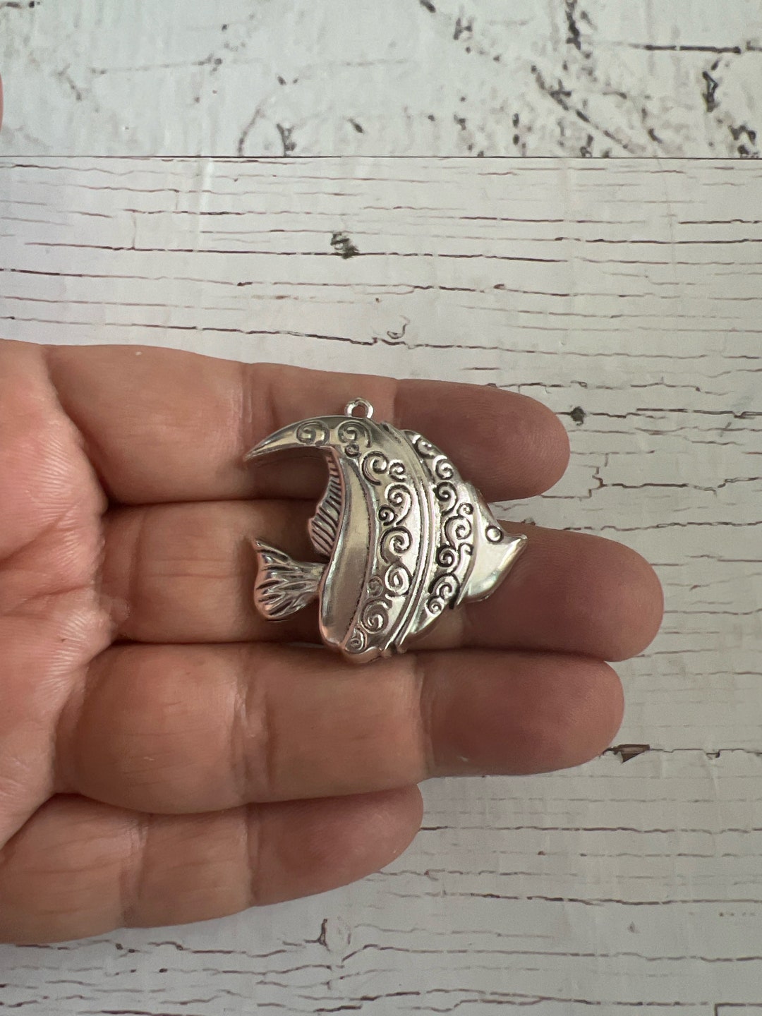 2D Hollow Fish Charms, Tibetan Silver Fish Charm, Silver Charms ...