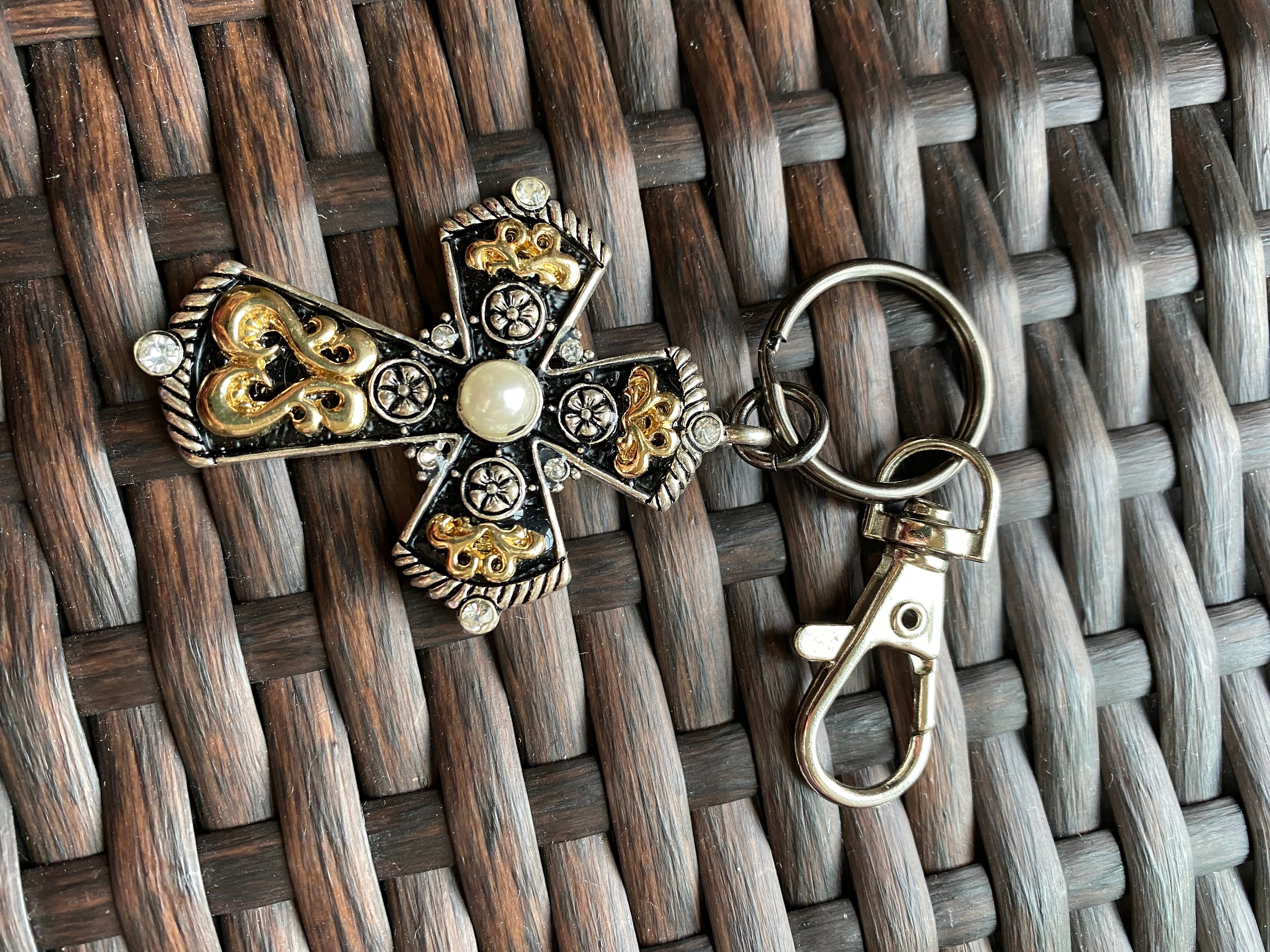 Fancy Cross Keychain Devotional Keychain Ornate Keychain | Etsy