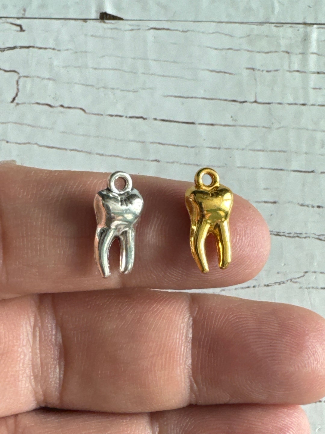 3D Tooth Charms, Gold 3D Molar Charm, Gold Tooth Charm, Zinc Alloy ...