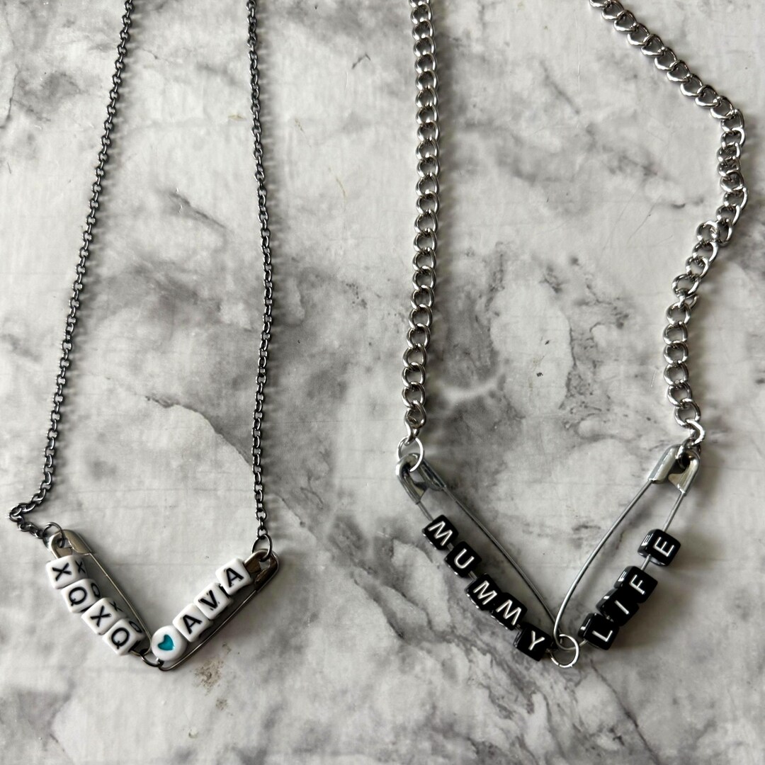 Custom Safety Pin Necklace: Punk Goth Grunge Jewelry - Etsy