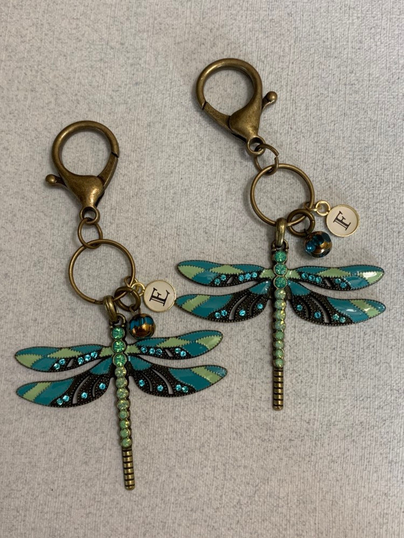 Rhinestone Dragonfly Keychain Animal Keychain Ornate - Etsy