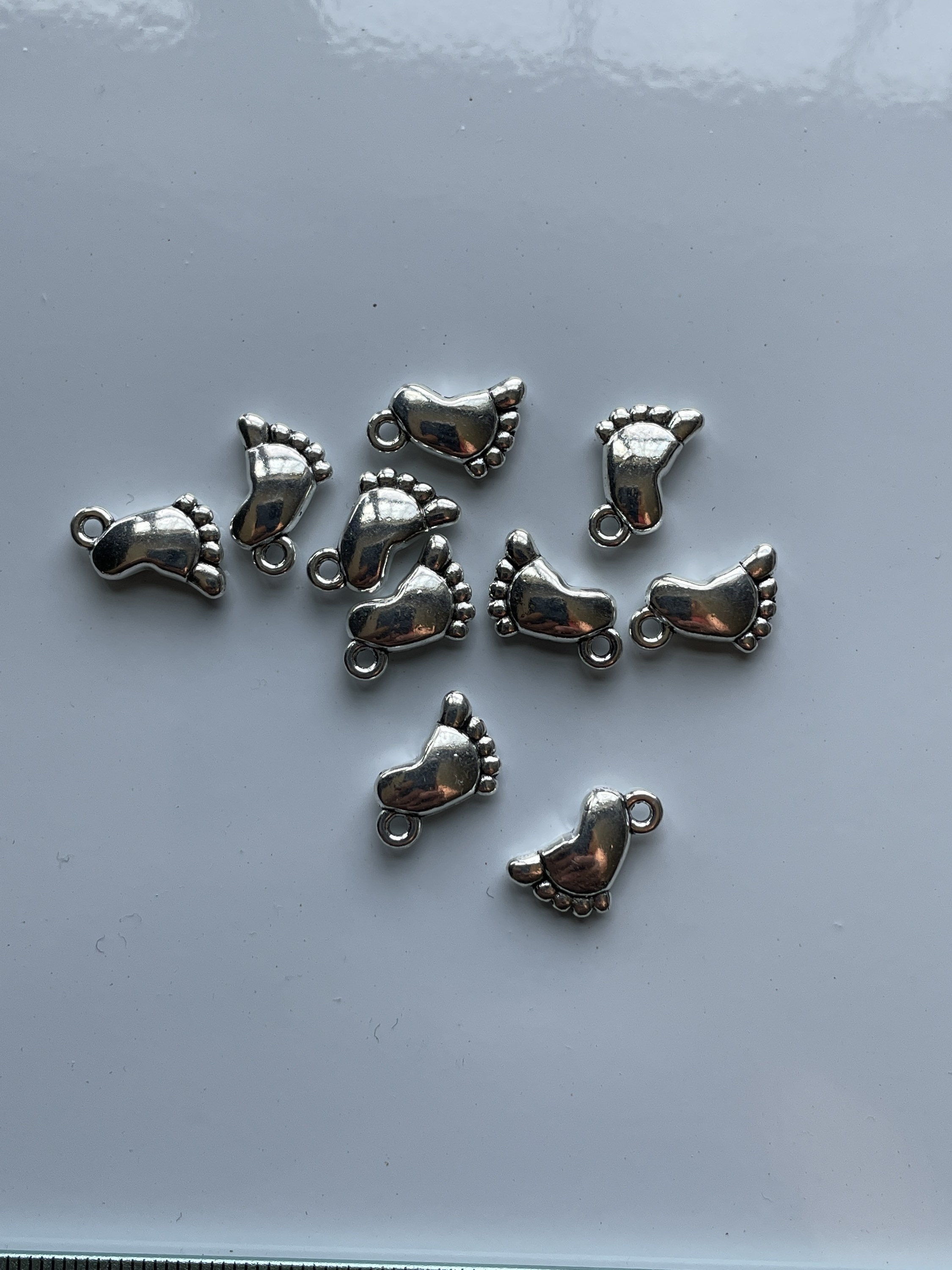 Newborn Foot Charm Antique Silver Baby Foot Charms Cut Metal - Etsy
