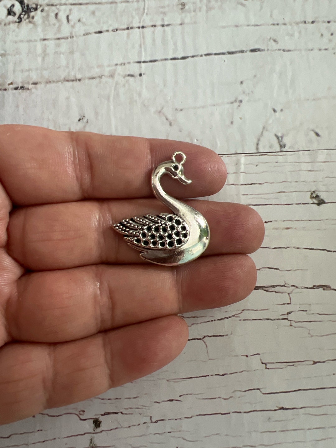 Tibetan Silver Swan Charm, Silver Swan Charm, Swan Pendant, Animal ...