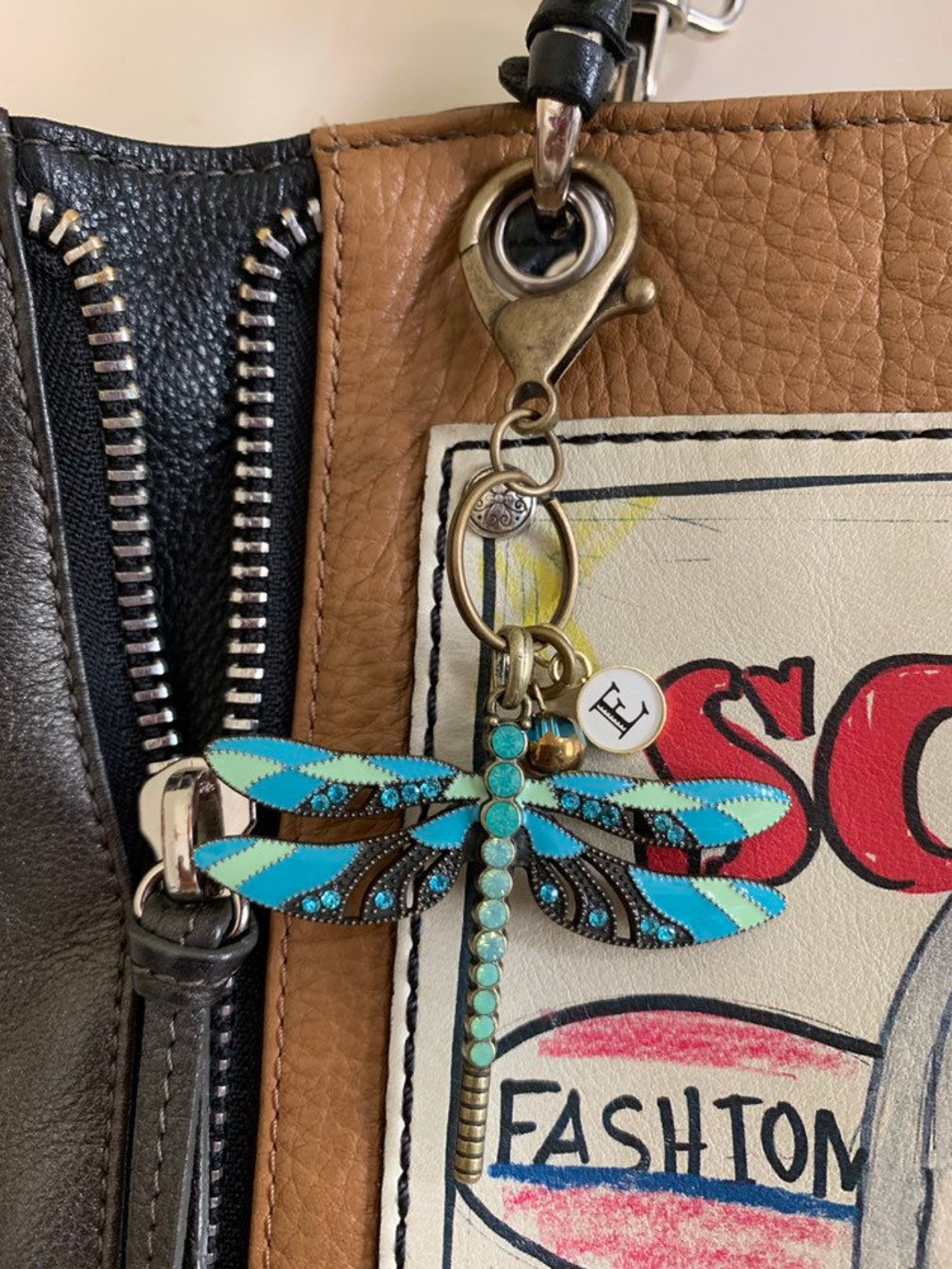 Rhinestone Dragonfly Keychain Animal Keychain Ornate - Etsy