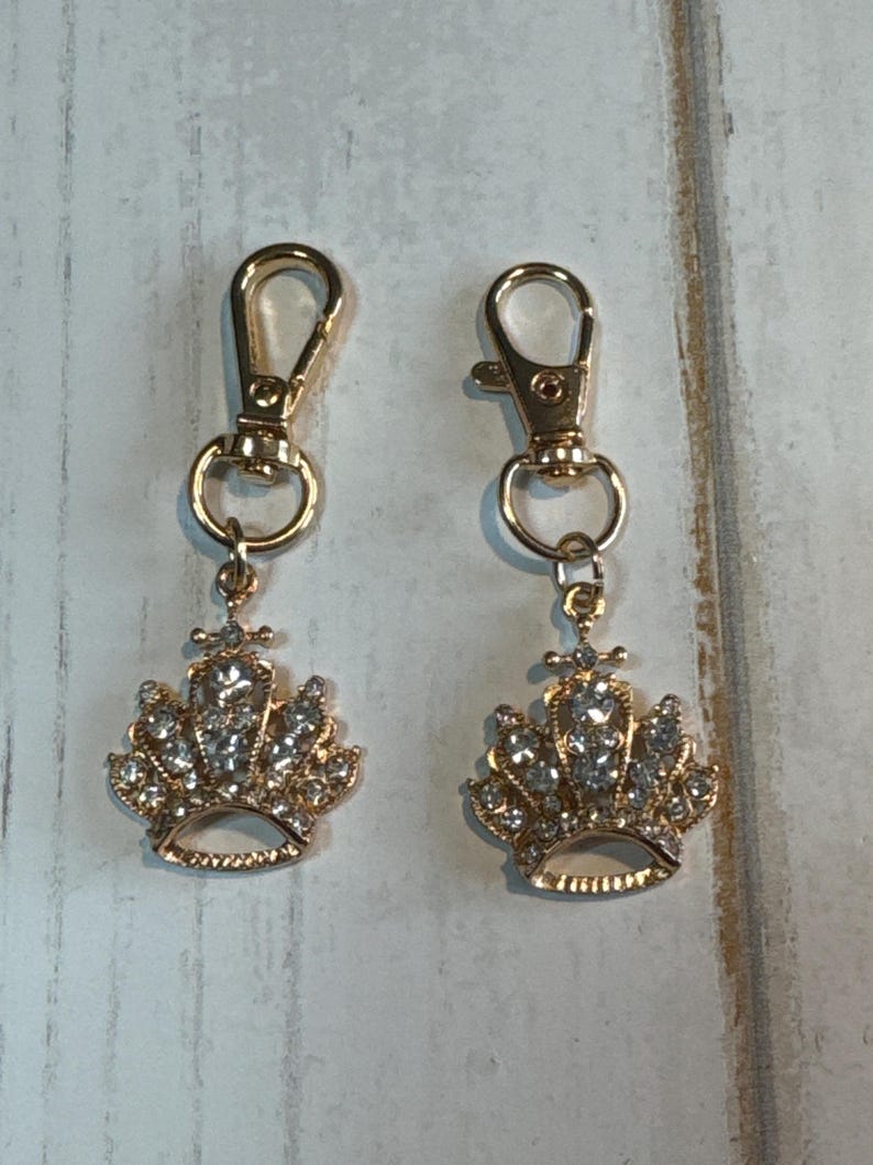 Rhinestone Crown Zipper Pull, Rhinestone Zipper Pull, Crown Purse Charm ...