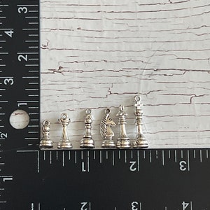 3D Chess Piece Charms, King Chess Piece, Queen Chess Piece, Bishop ...