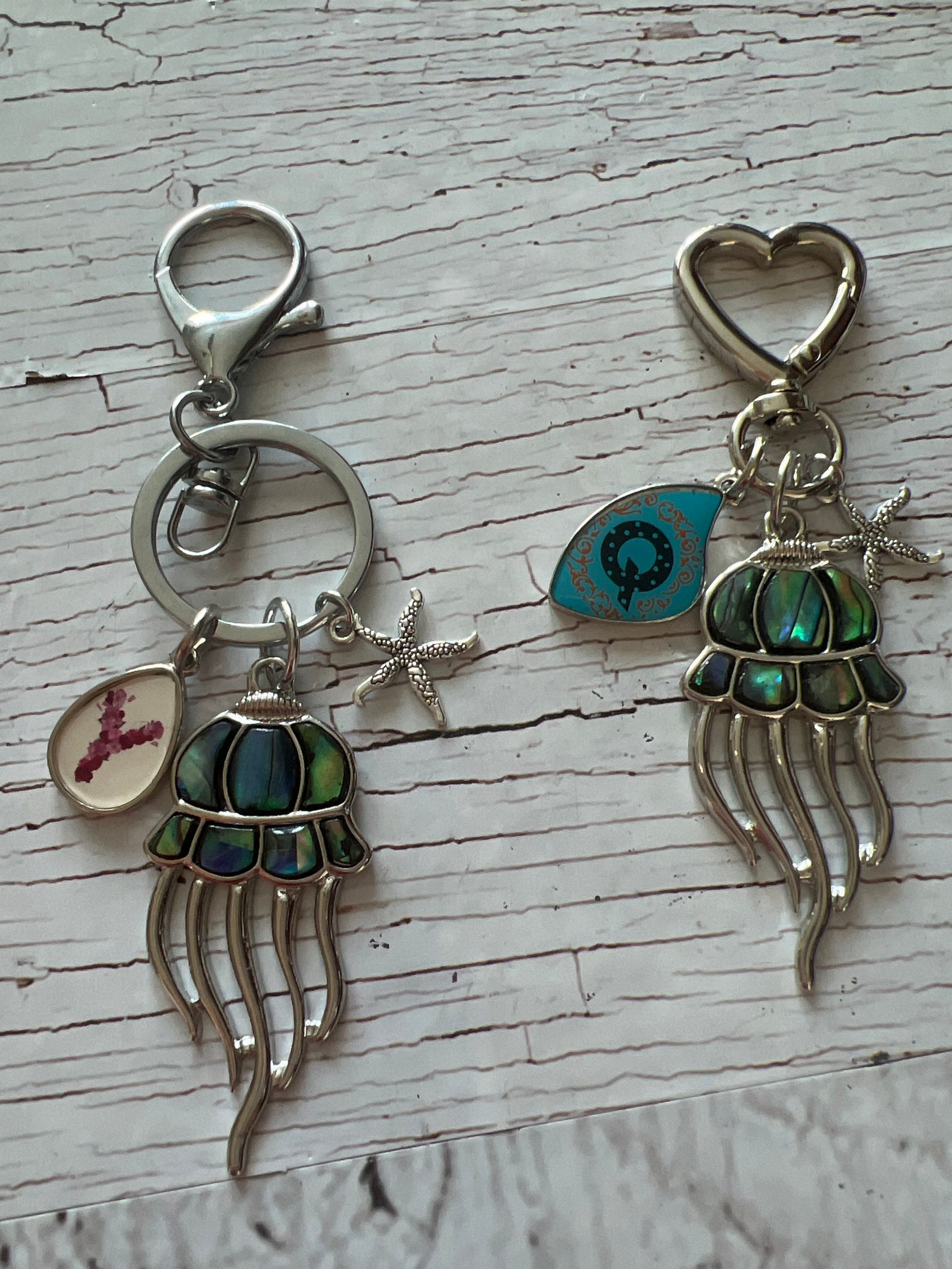 Abalone Jellyfish Keychain, Sea Animal Keychain, Jellyfish Keychain ...