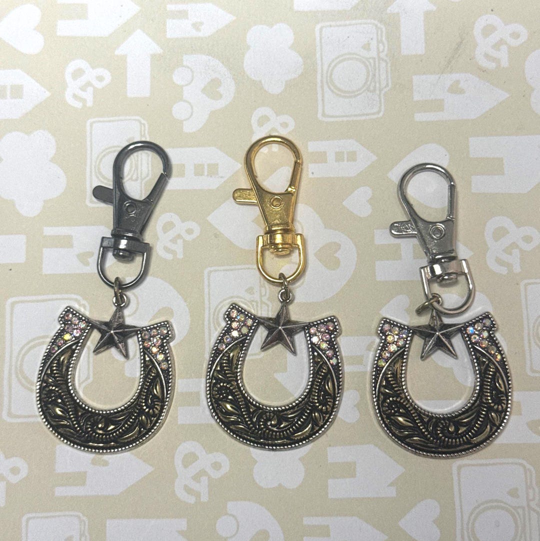 Rhinestone Horseshoe Zipper Pull: Western Cowgirl Purse Charm - Etsy