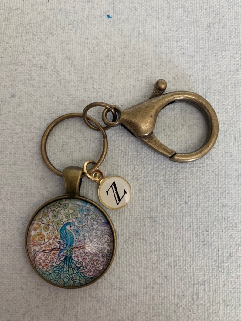 Blue Peacock Keychain Colorful Peacock Keychain Peacock - Etsy