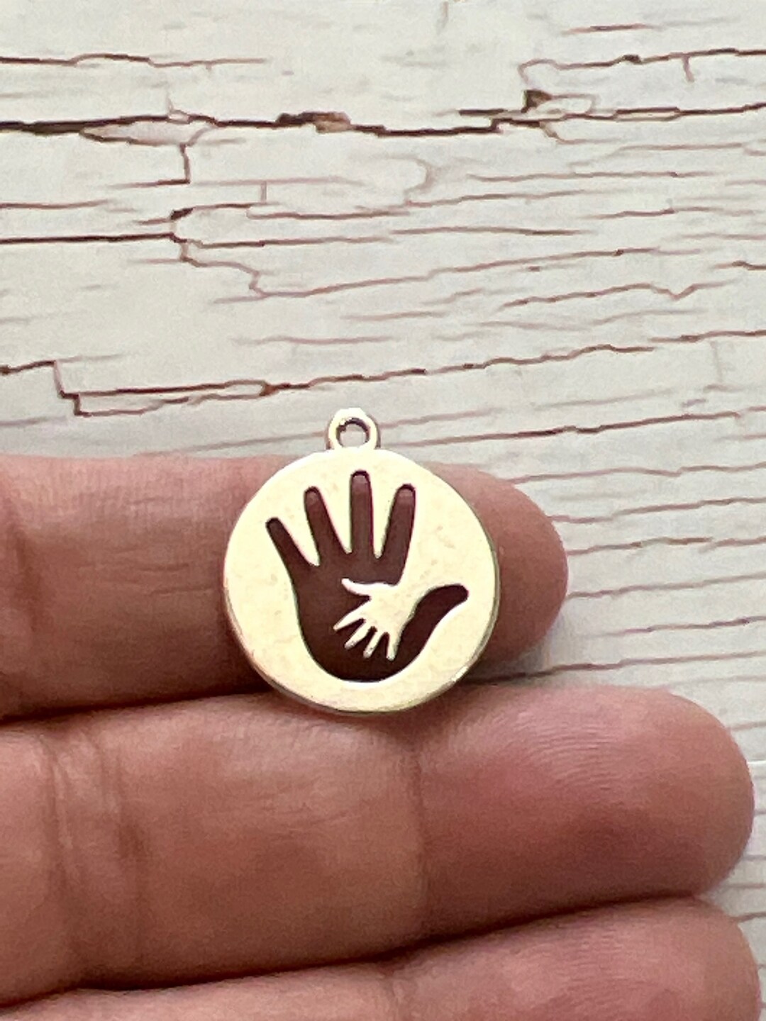Palm Hand Charms, Hand Symbol, Joining Hands Coin, Palm Coin Charm ...