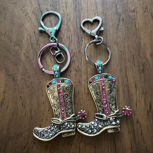 Gold Cowboy Keychain, Cowgirl Boot Keychain, Boot Keychain, Handbag ...