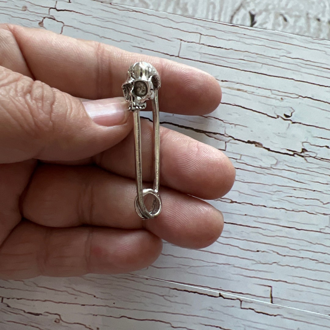 Big Skull Skeleton Shaped as Pin Silver Skull Pin Skull Pin - Etsy