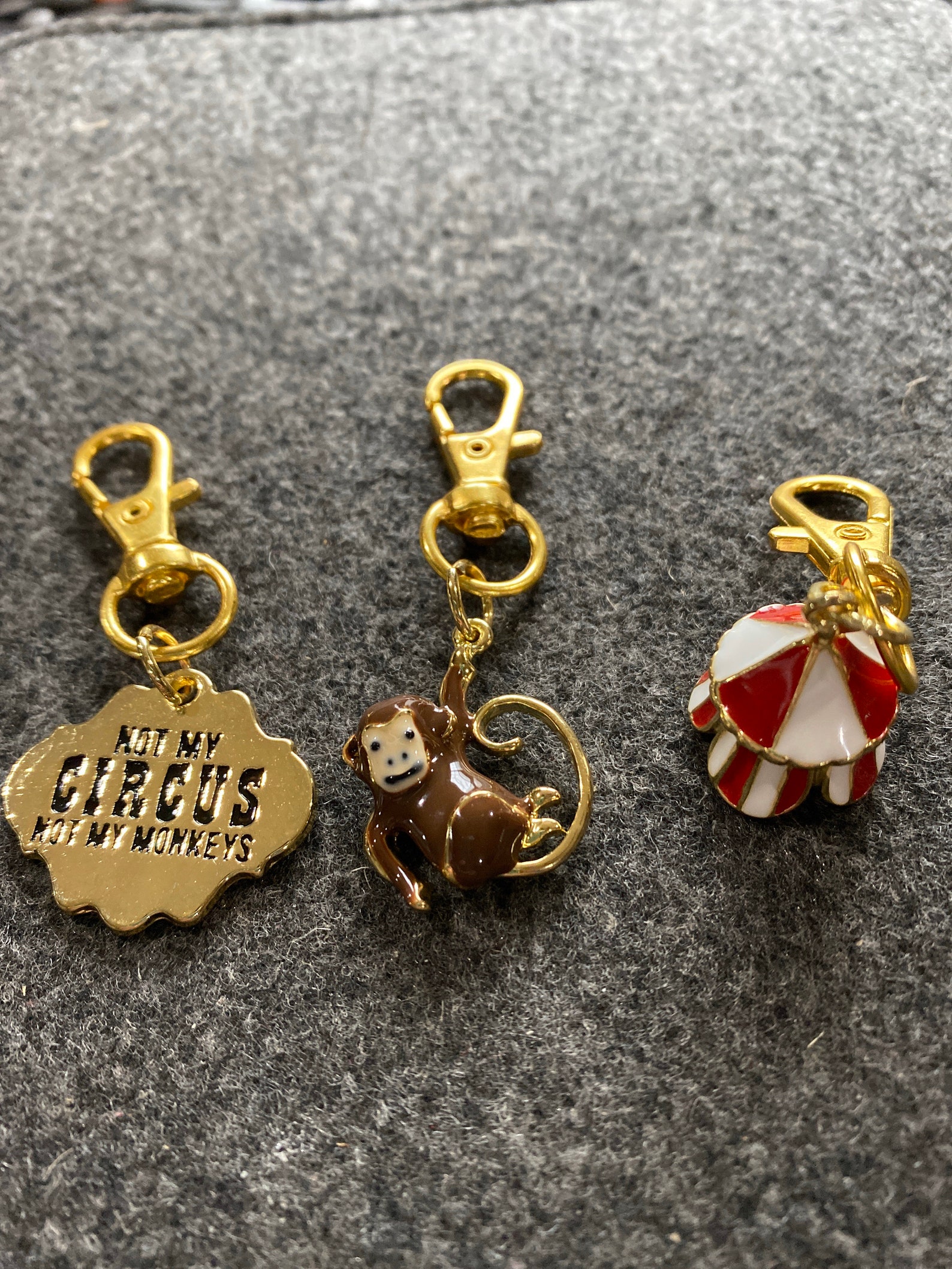 Circus Zipper Pull Monkey Zipper Pull Circus Tent Charm - Etsy