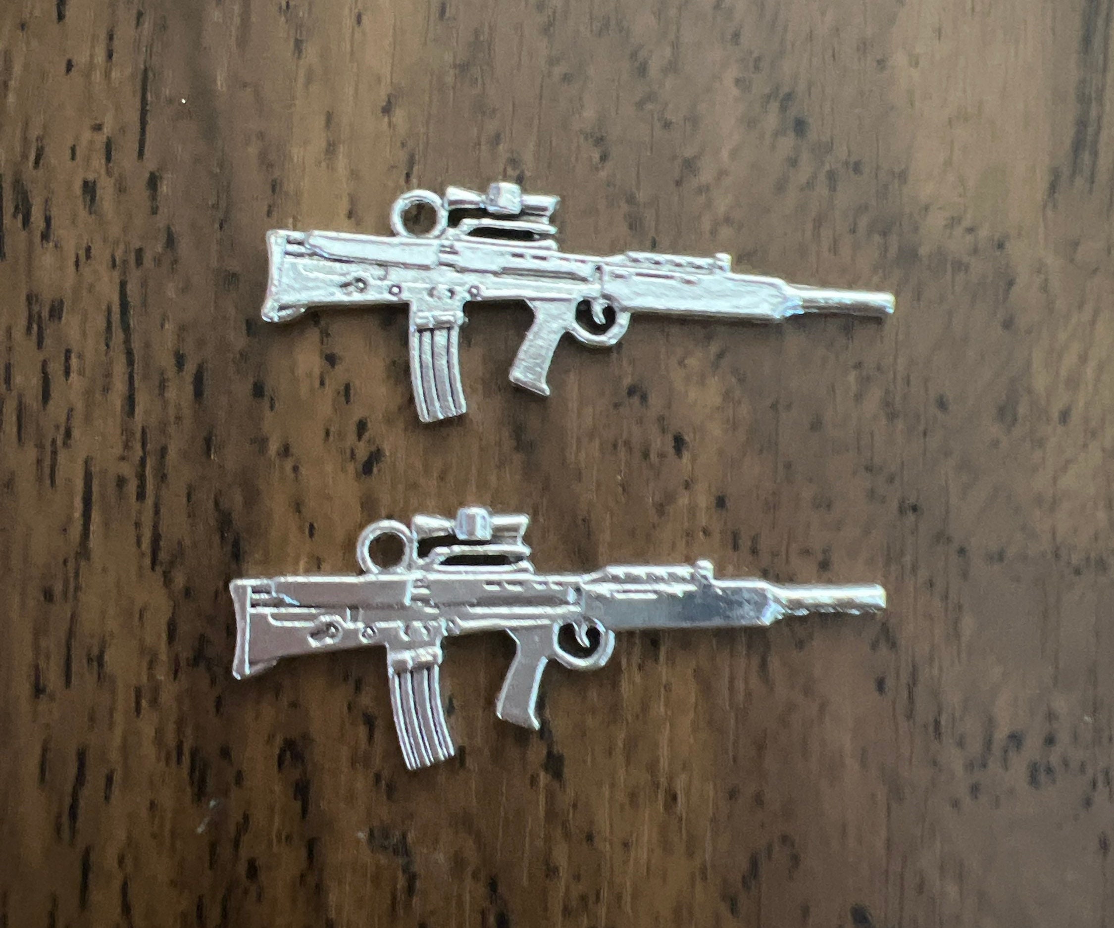 Submachine Gun Rifle Charm Gun Rifle Charms Antiqued Silver - Etsy Ireland