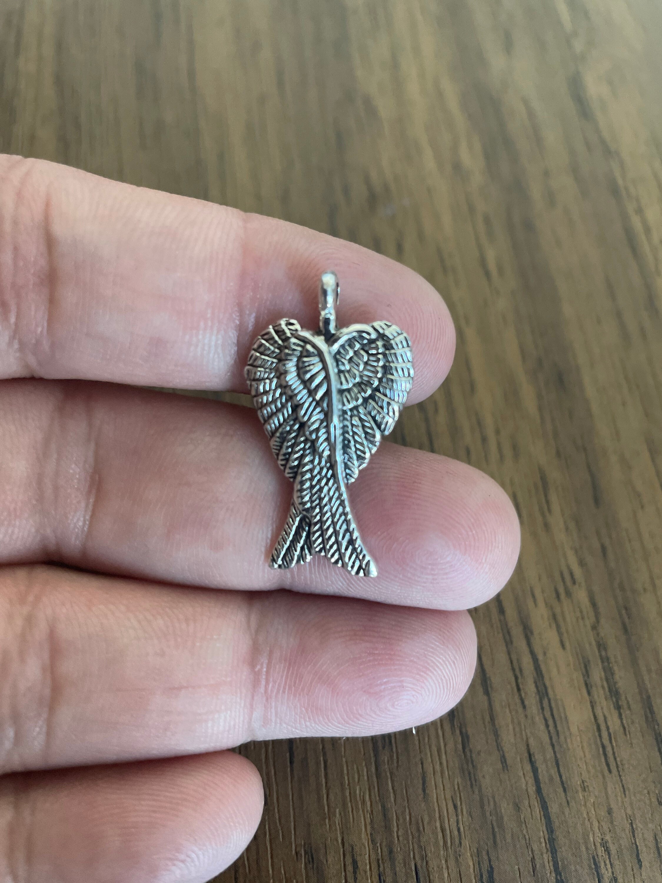 Overlapped Angel Wings Charm, Overlapped Angel Wings Pendant, Vintage ...