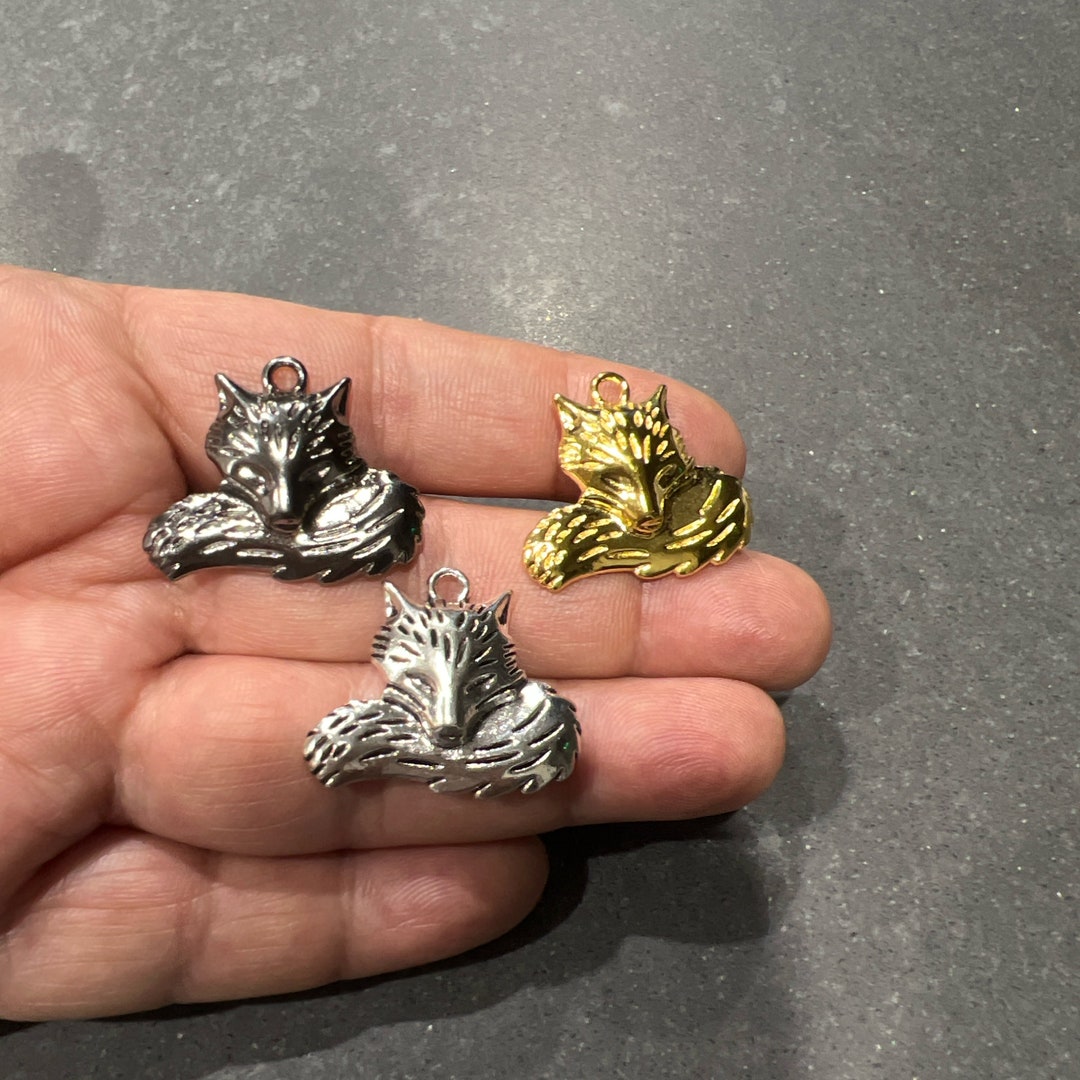 Resting Fox Charm, Zinc Alloy Jewelry Making (30x25mm) - Etsy