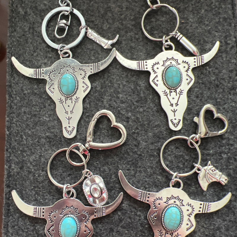Bull Keychain - Etsy