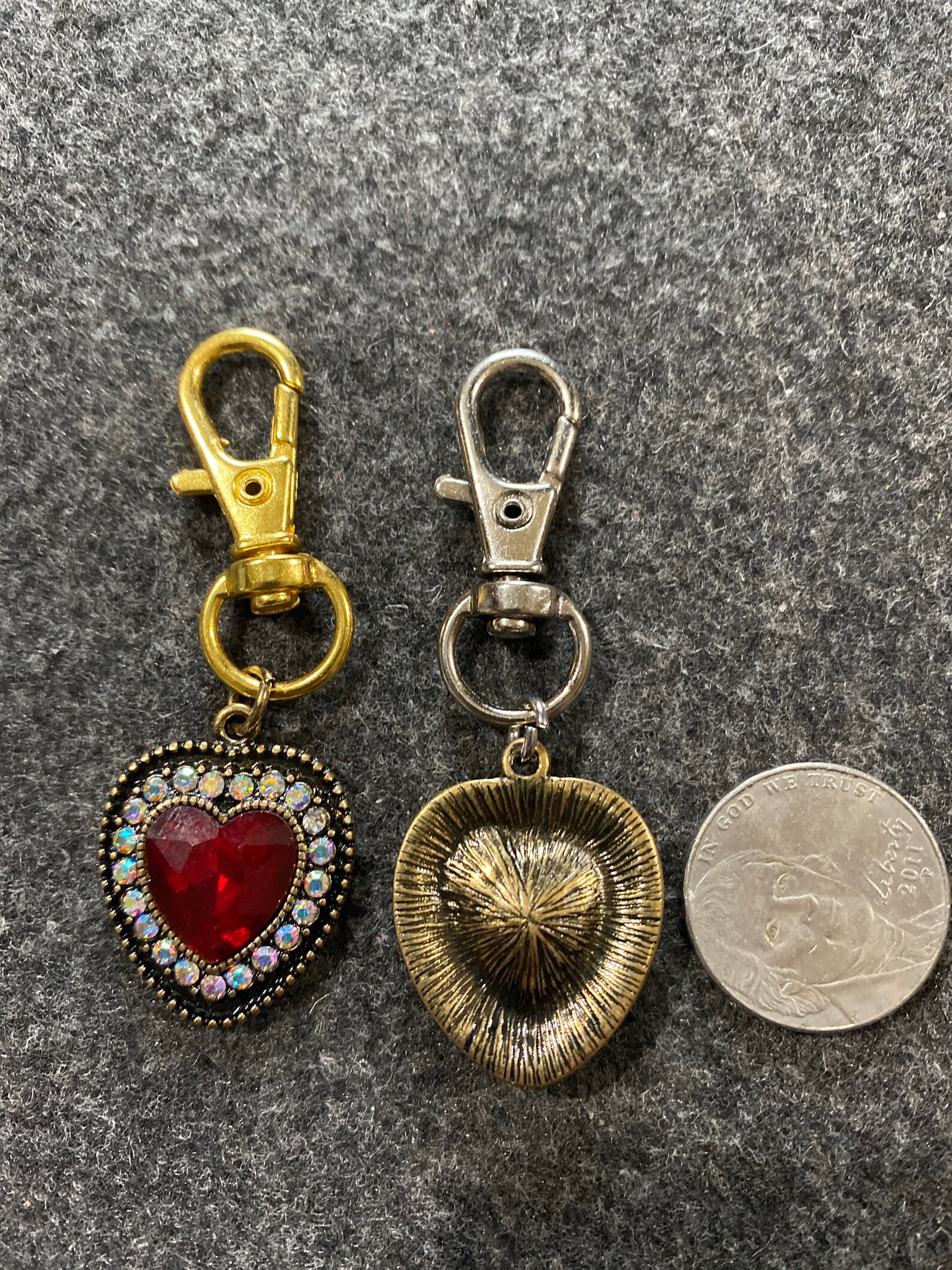 Red Rhinestone Heart Zipper Pull, Rhinestone Zipper Pull, Red Heart ...