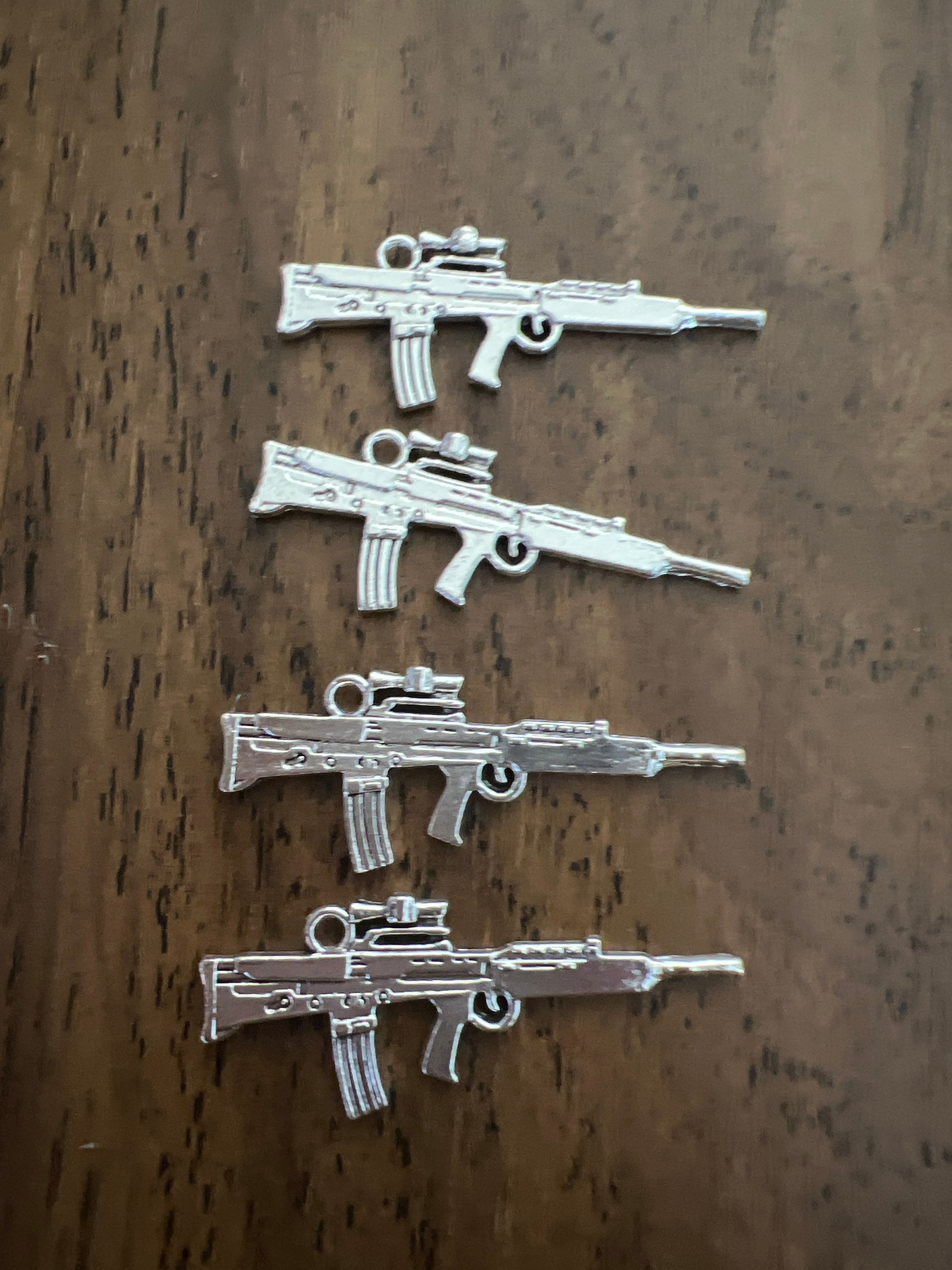 Submachine Gun Rifle Charm Gun Rifle Charms Antiqued Silver - Etsy Ireland
