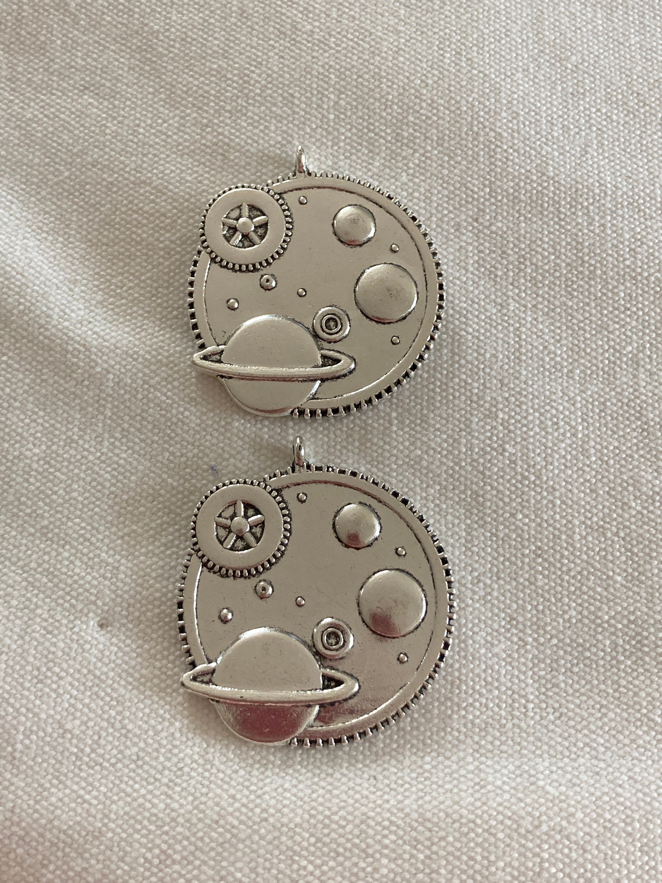 Solar System Galaxy Charms, Antique Silver Solar System Galaxy Pendant ...